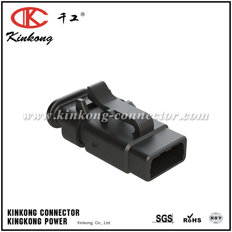 3-WAY PLUG, SOCKET, WITH STRAIN RELIEF ENDCAP ATM06-3S-SR01BK